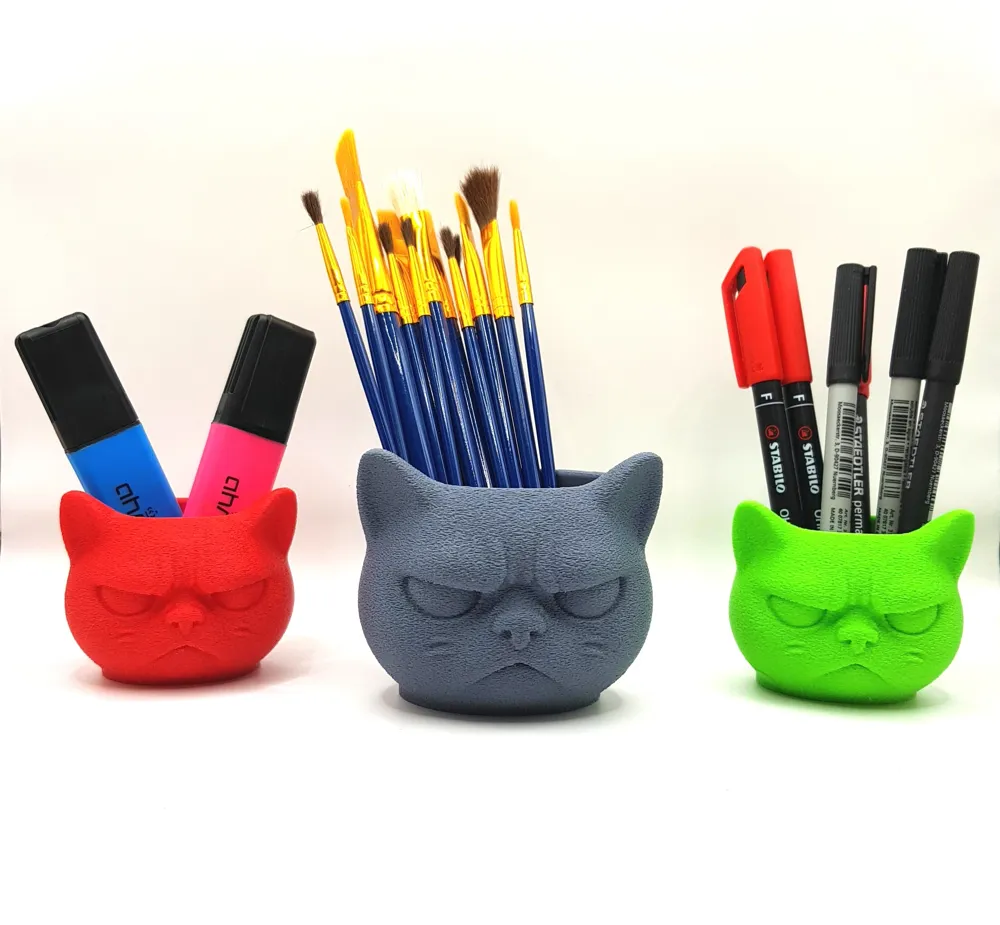 Grumpy Cat Mini Pot Organizer & Planter + coaster by T-F88 MakerWorld ...