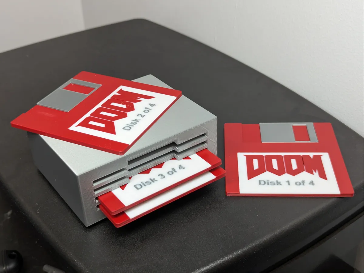 Doom: 4 Floppy Disk Coaster Set by DelPrints MakerWorld: Download Free ...
