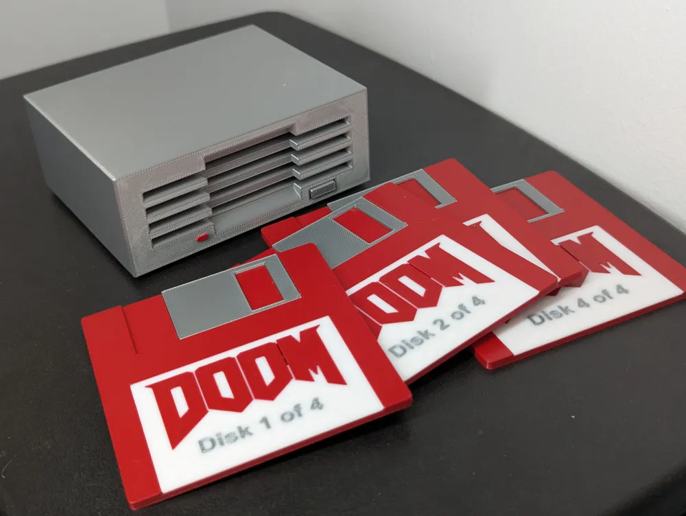 Doom: 4 Floppy Disk Coaster Set - Free 3D Print Model - MakerWorld