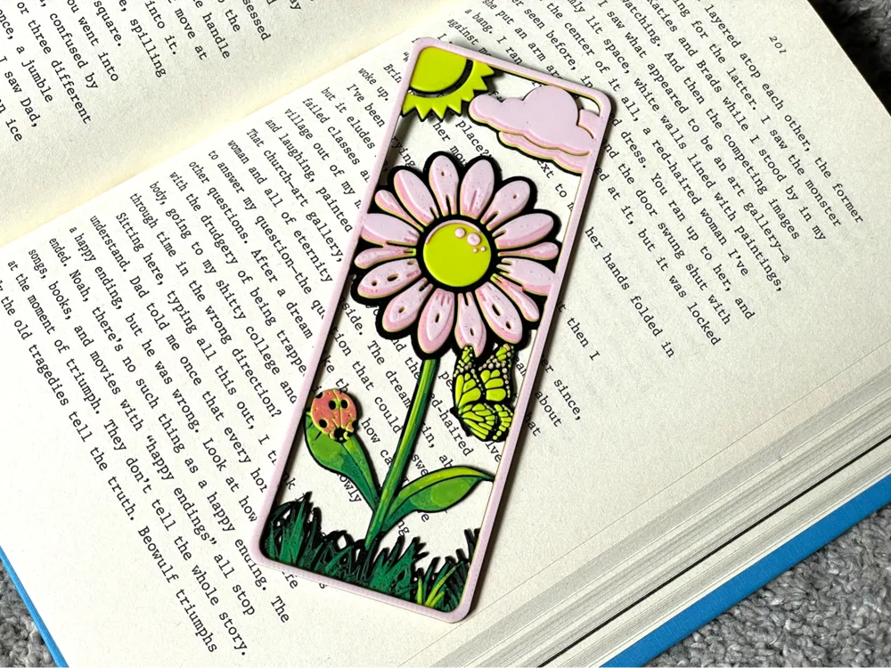 Daisy Flower Hueforge Bookmark by NiiON MakerWorld: Download Free 3D Models