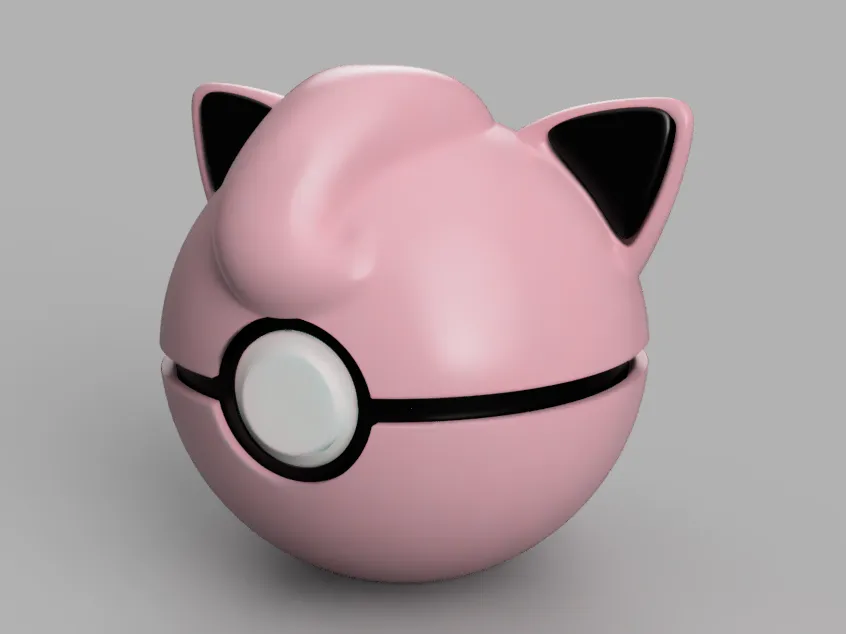 Jigglypuff Ball - Pokemon - Pokeball Functional - Free 3D Print Model ...