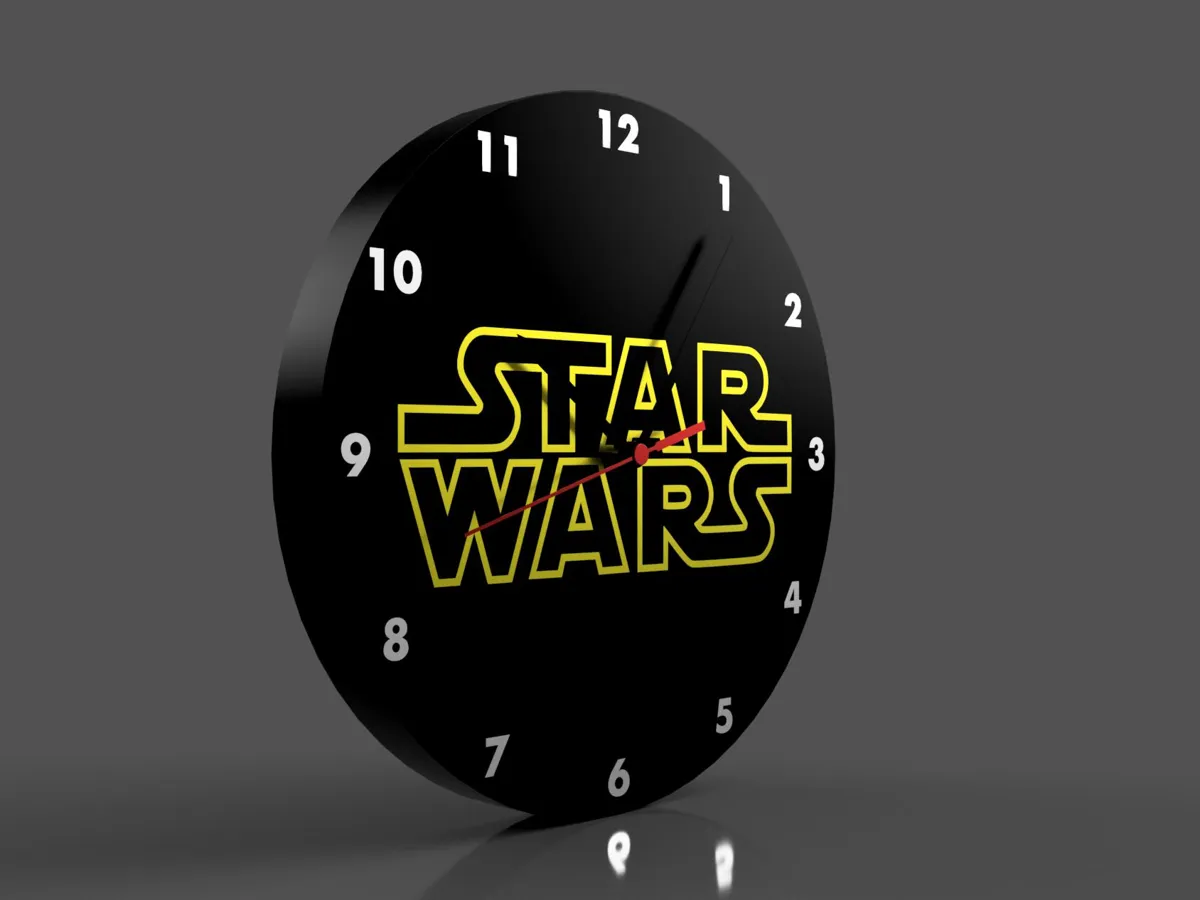 Star Wars Logo Clock - Free 3D Print Model - MakerWorld