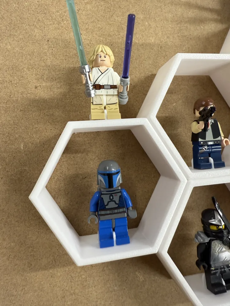 Lego Figure Hexagon Shelf - Free 3D Print Model - MakerWorld