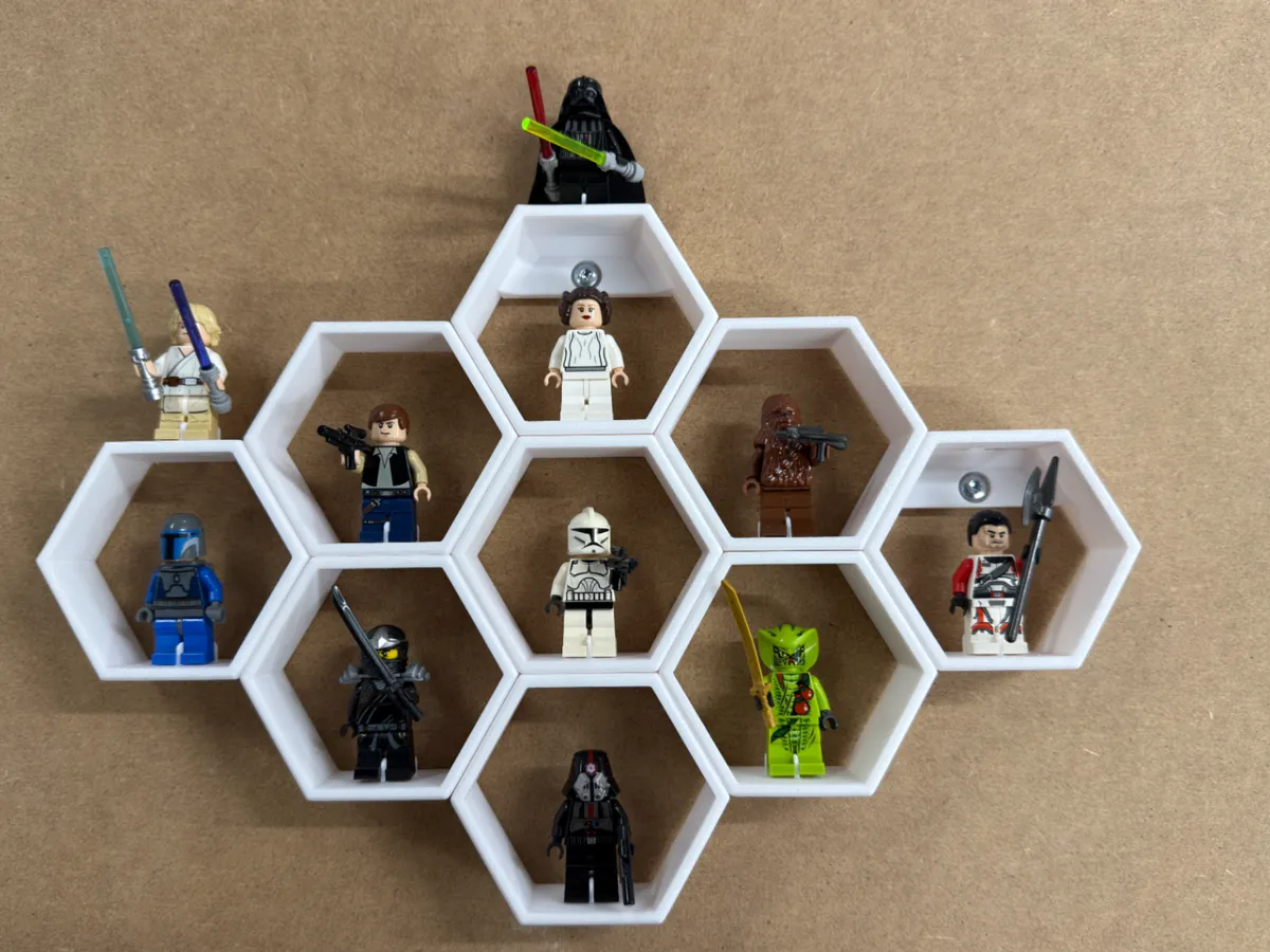 Lego Figure Hexagon Shelf - Free 3D Print Model - MakerWorld