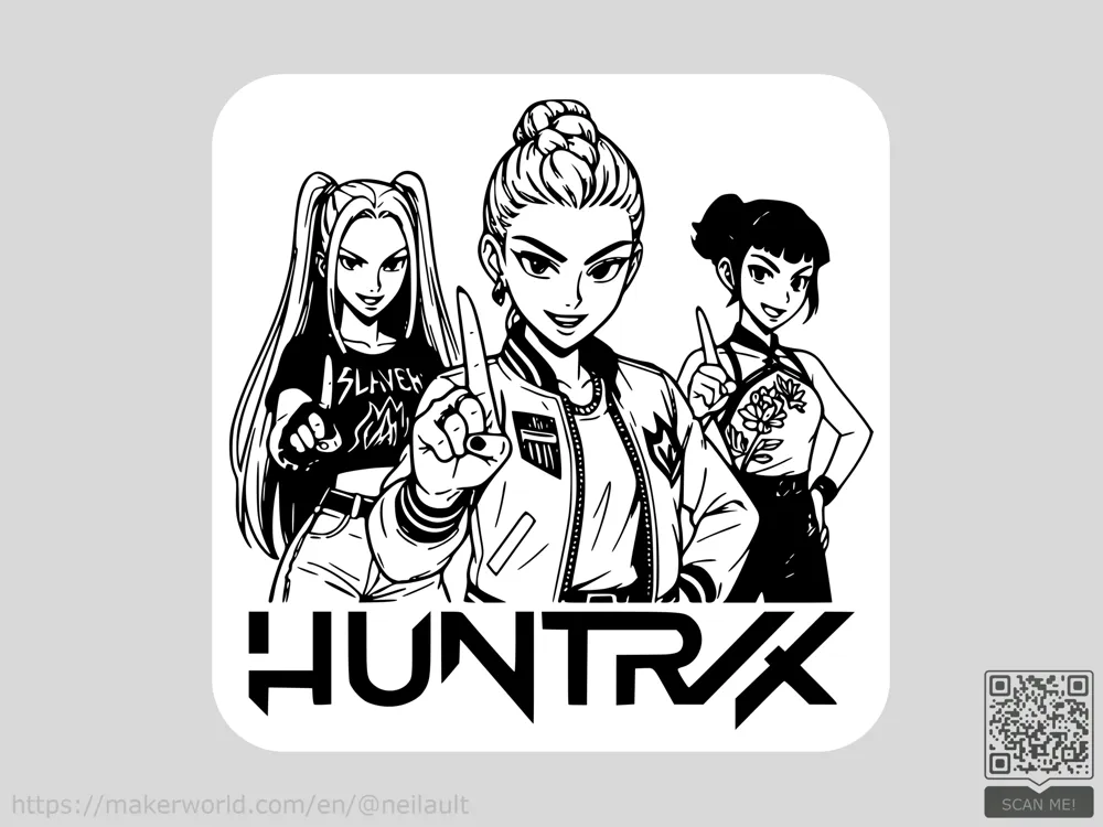 KPop Demon Hunters Huntrix Coaster - Free 3D Print Model - MakerWorld
