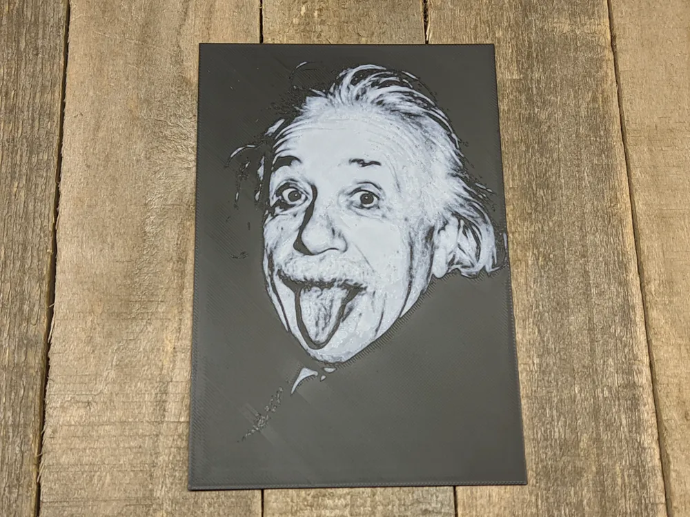 People #1 - Albert Einstein HueForge - Free 3D Print Model - MakerWorld