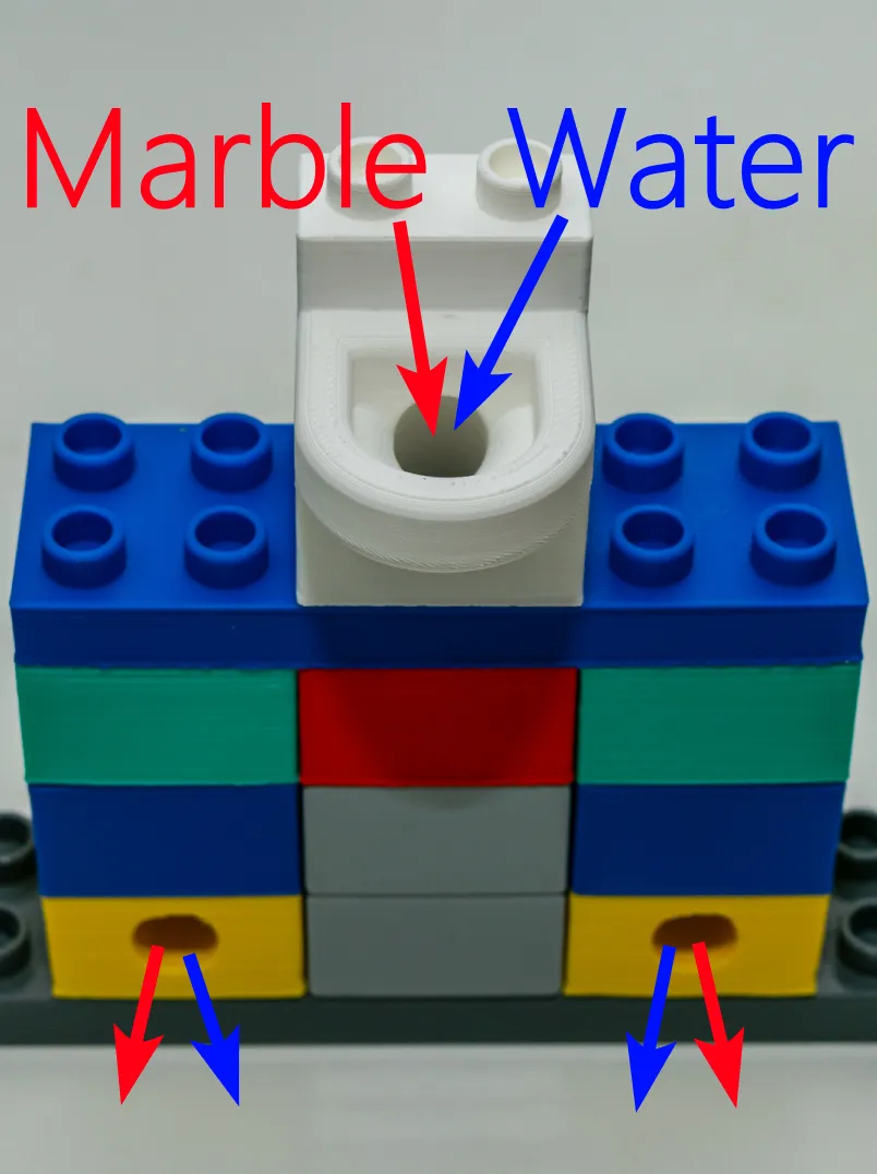 Toilet & Sewer Pipes Marble Run Water Flow Bricks by 3Dnaut MakerWorld ...
