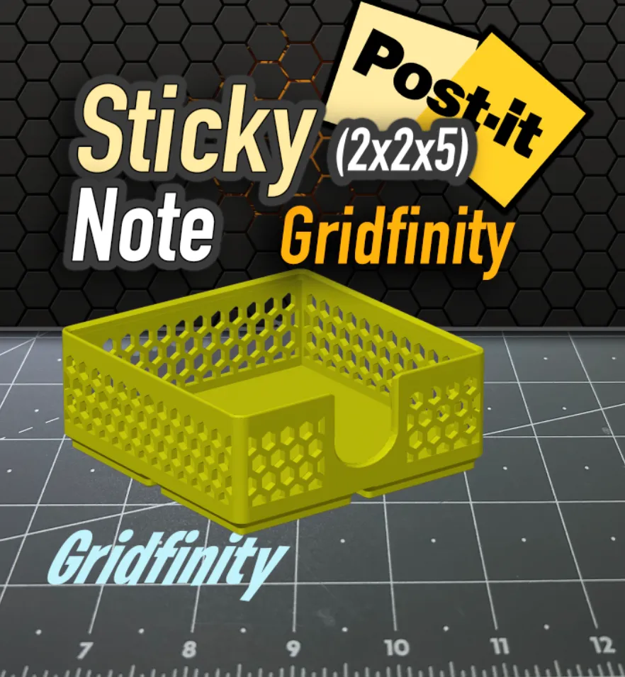 Hex Sticky Note Gridfinity 2x2x5 by K2_Kevin - MakerWorld