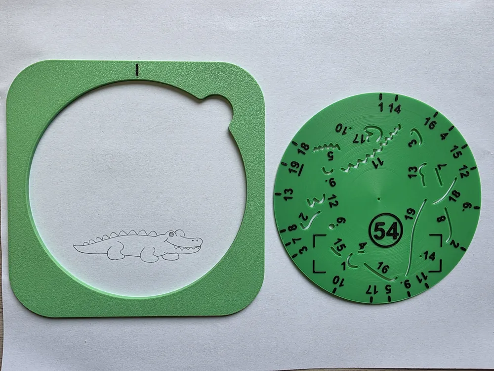 Twist Art 54 Crocodile - Rotary Drawing Stencil - Free 3D Print Model ...