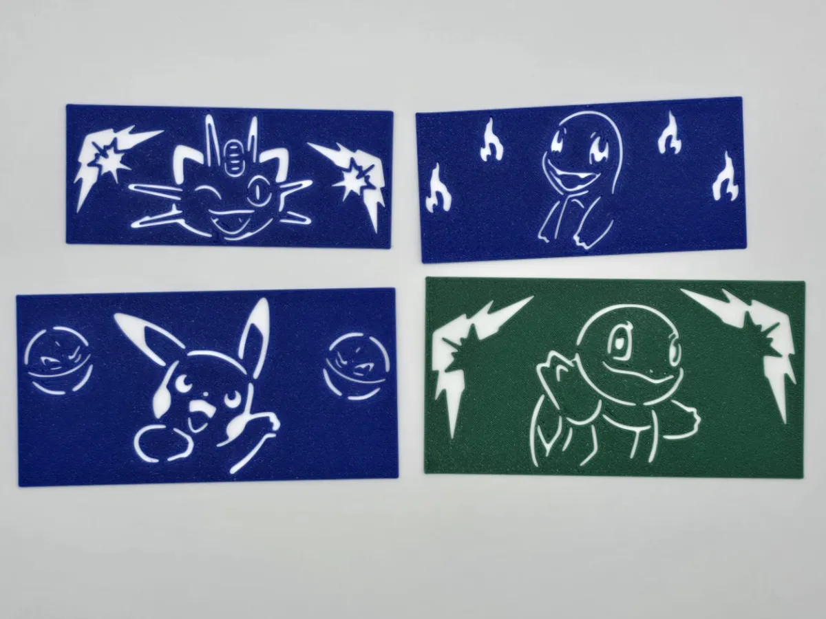 Pokemon Character Stencil Set Template - Free 3D Print Model - MakerWorld