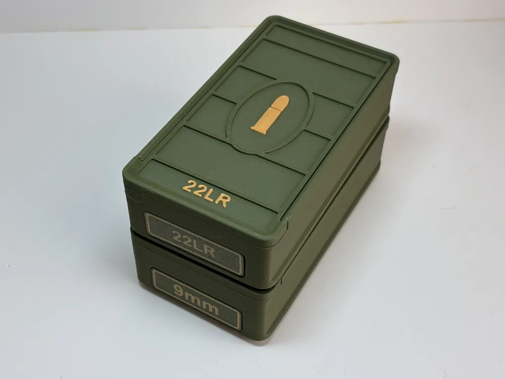 Ammo Storage Box 22LR 105 Round - Stacks with 9mm - Free 3D Print Model ...