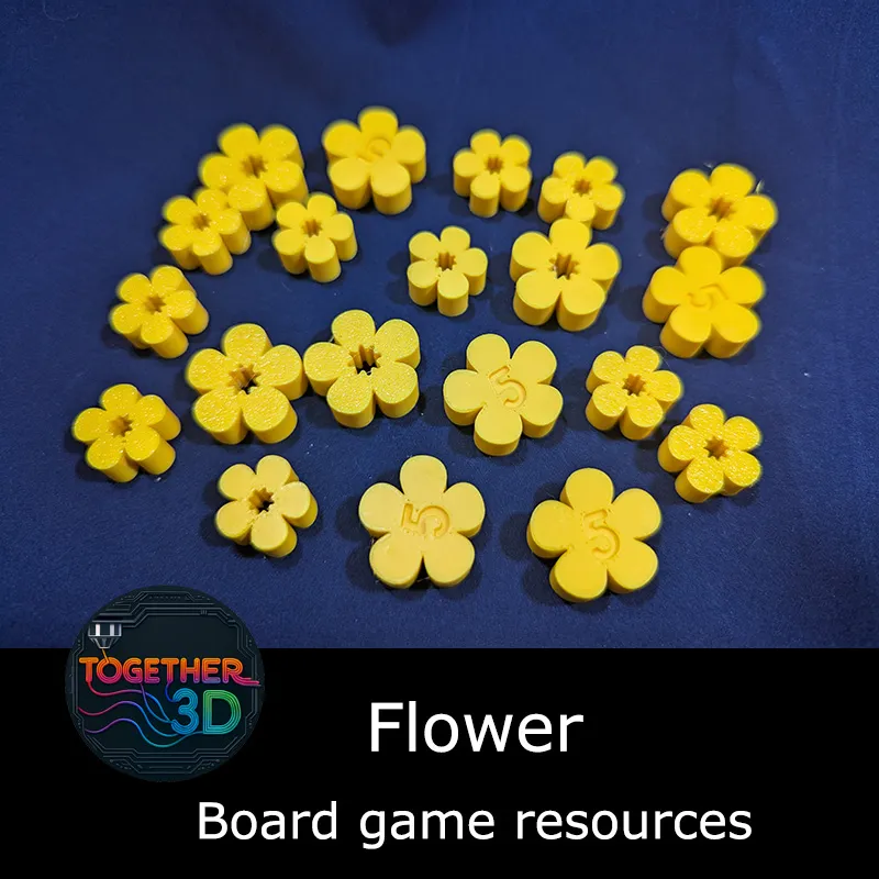 Flower - board game resource token - Free 3D Print Model - MakerWorld