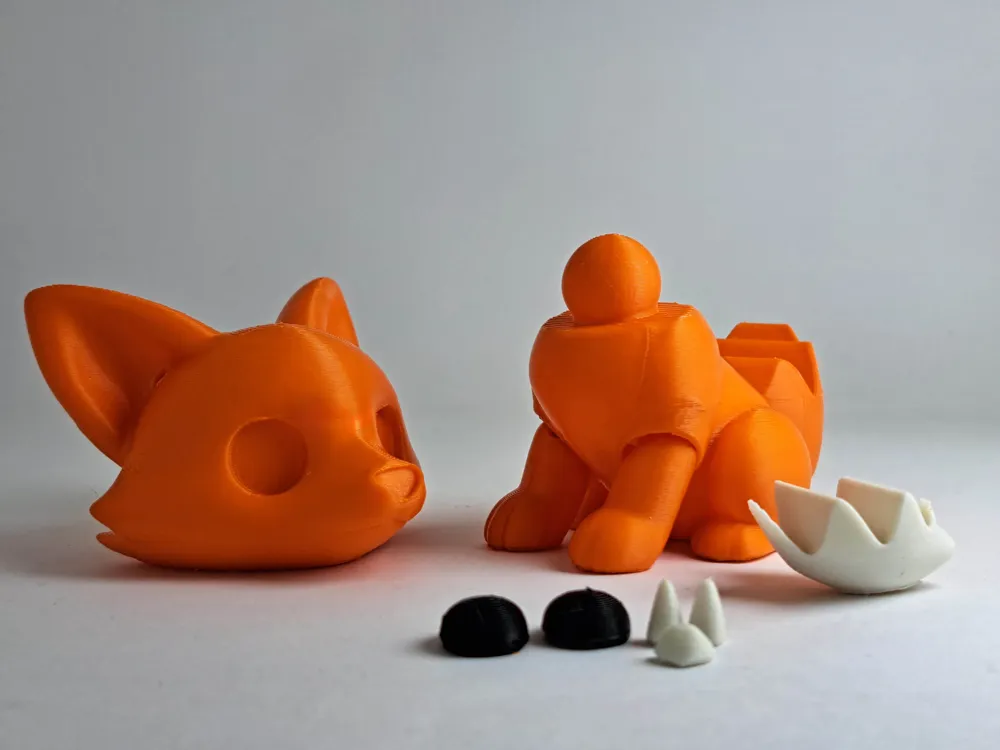 Flexi Cute Fox - Articulated NO AMS NO Supports by Draft.Axis MakerWorld: Download Free 3D Models