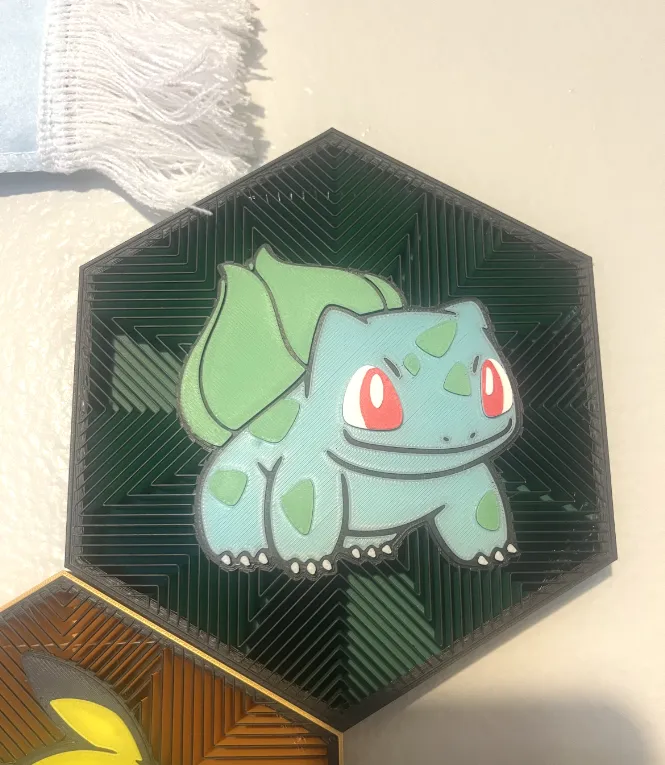 01 Bulbasaur Hex Art - Free 3D Print Model - MakerWorld