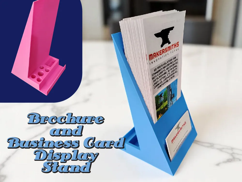 Brochure and Business Card Stand by Squeak MakerWorld: Download Free 3D Models