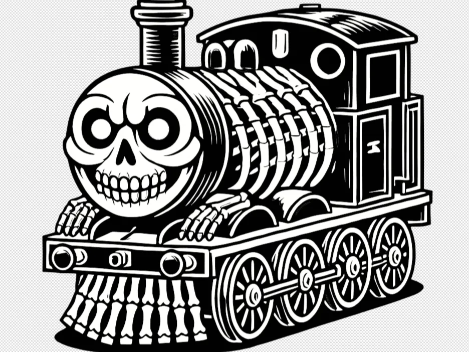 Skeleton Locomotive - Halloween Decoration by LazerknightMakerWorld ...