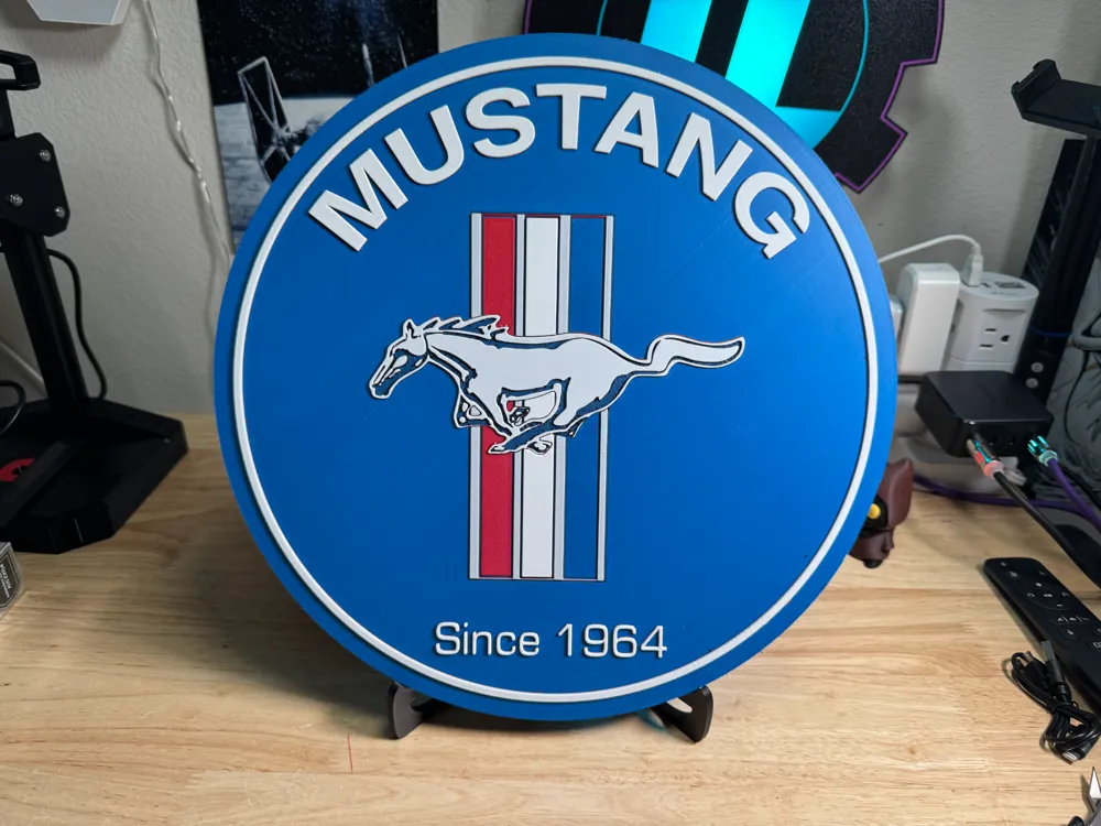 Vintage Mustang Sign - Hueforge 5 Color by tooling_lee MakerWorld ...