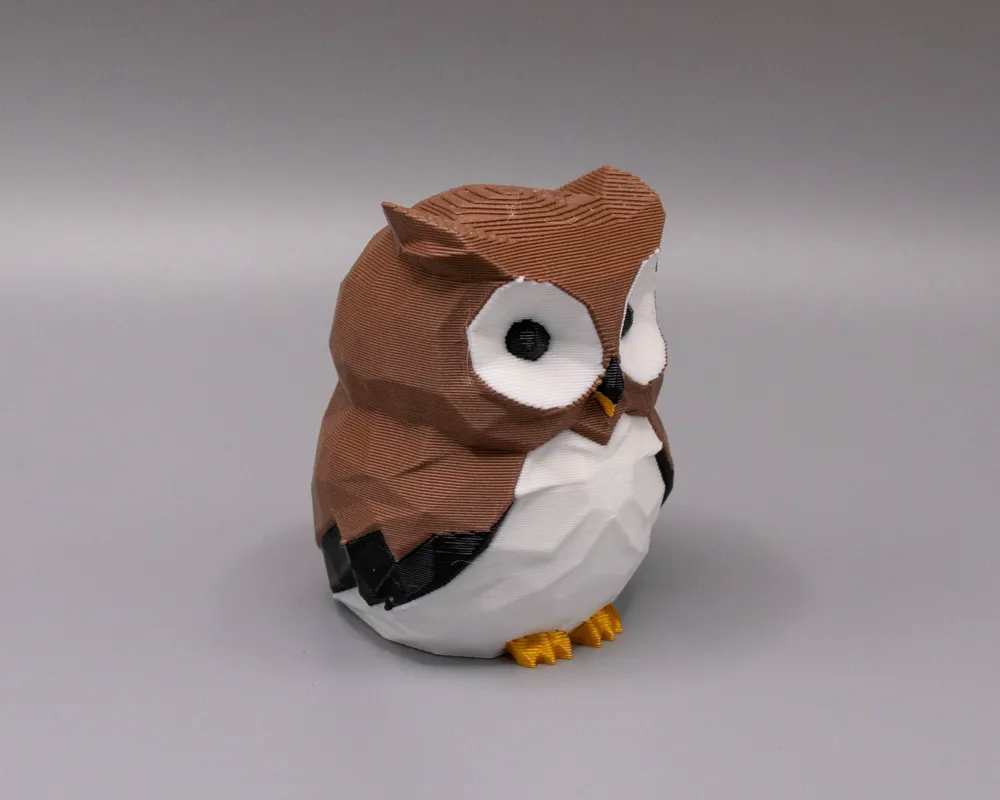 Cute Low Poly Owl (No Supports) Remixed by zachary.d.lance - MakerWorld