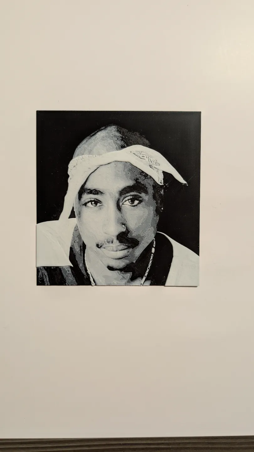 Tupac HueForge by Kot2Manège MakerWorld: Download Free 3D Models