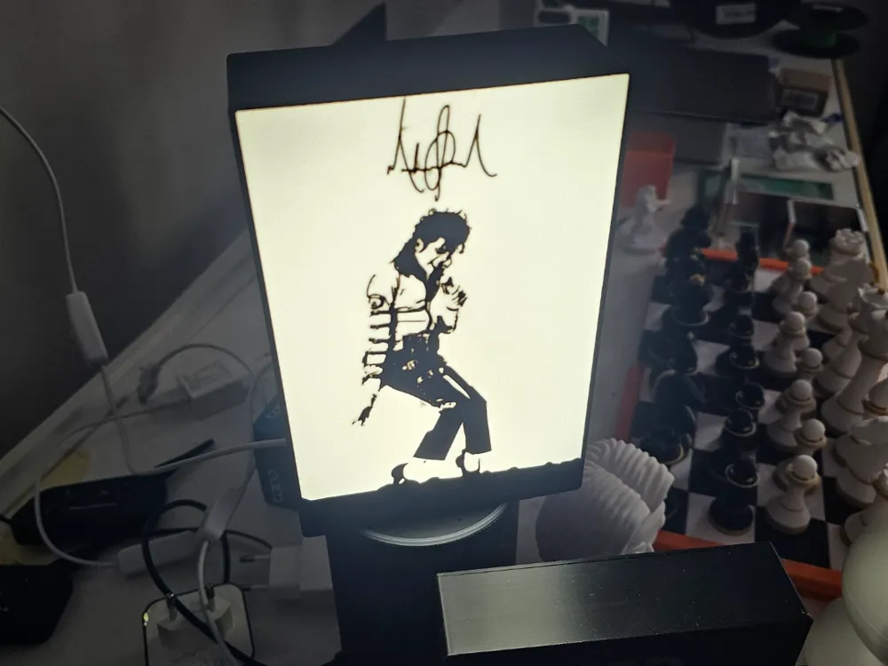 Michael Jackson Signed Lamp - Free 3D Print Model - MakerWorld