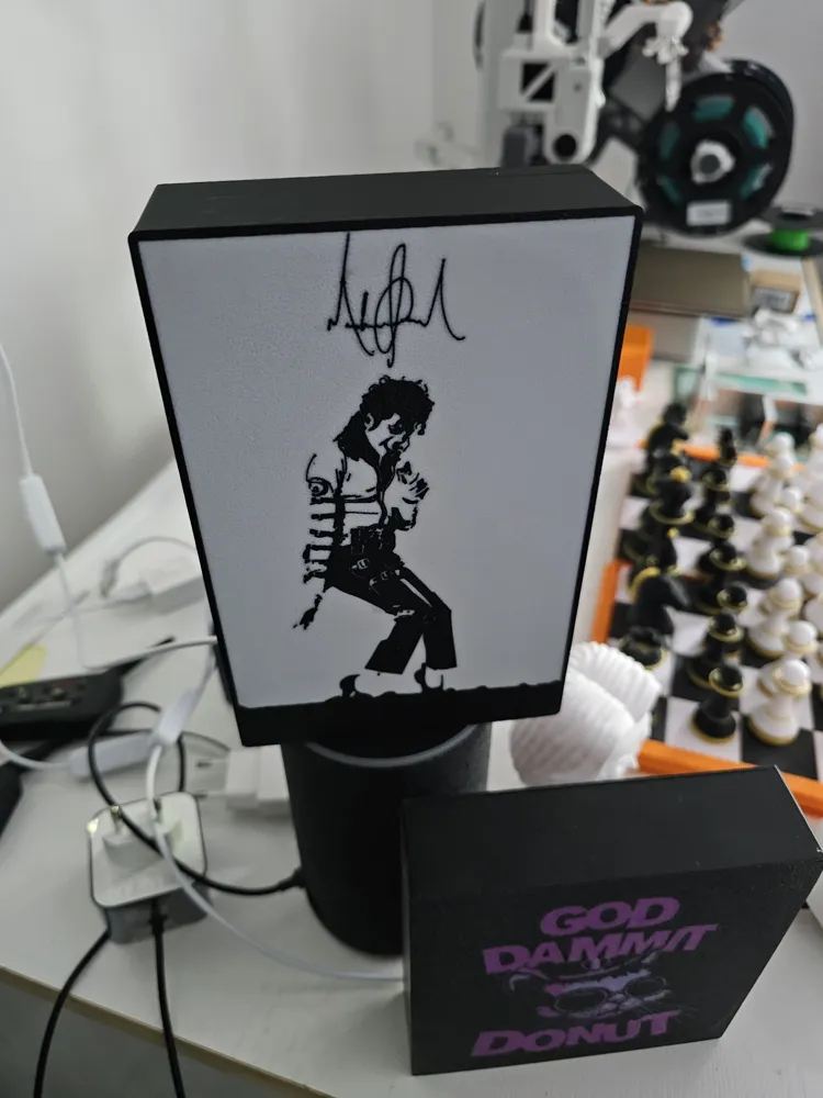 Michael Jackson Signed Lamp - Free 3D Print Model - MakerWorld