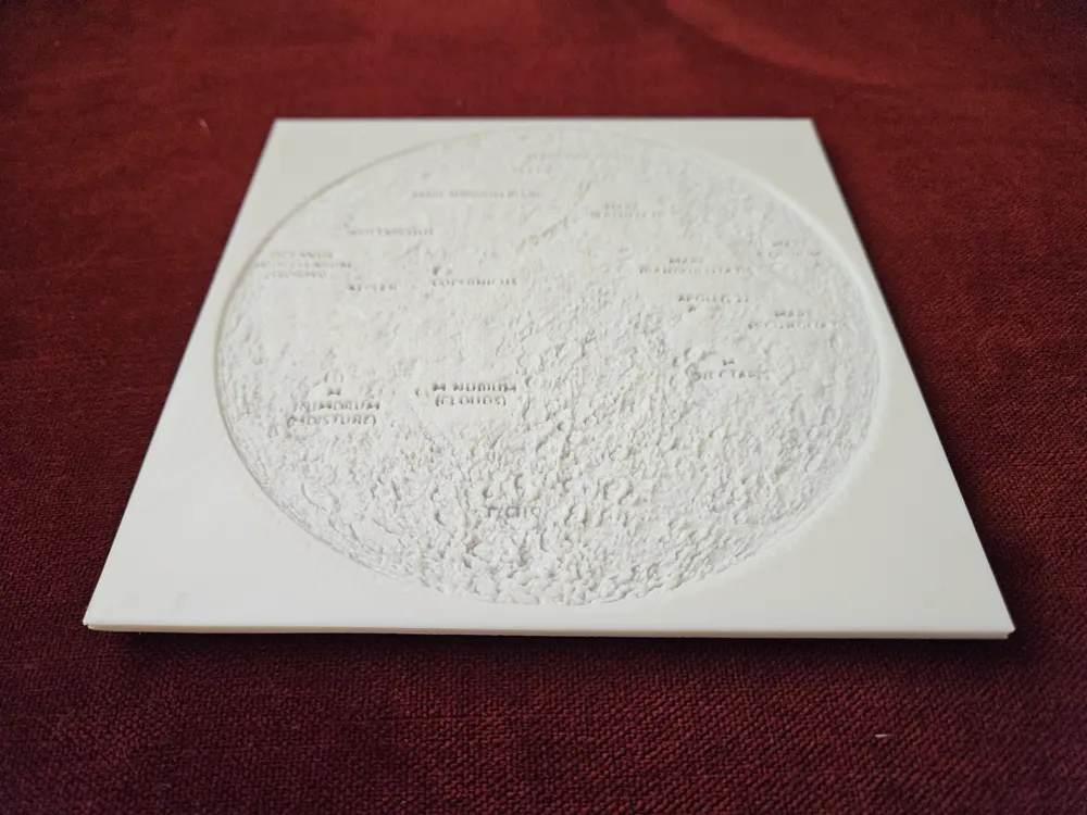 Moon Map Lithophane, Visible Features Labelled by BK2455 MakerWorld ...
