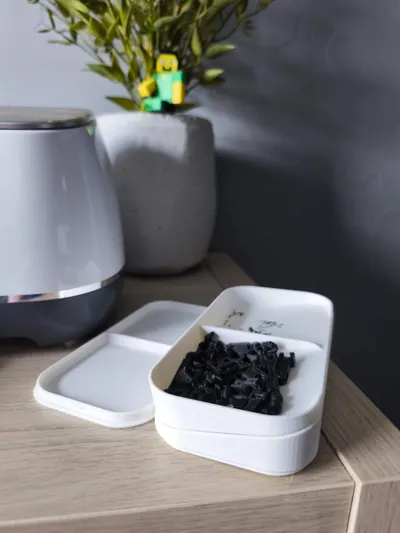Easy-Access Stackable Tray with Lid: 2 Compartment by ...