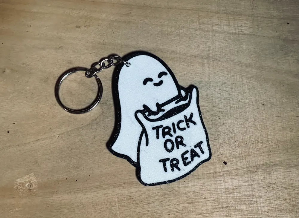 Halloween Ghost Keychain - Trick or Treat by giuliolibrando - MakerWorld