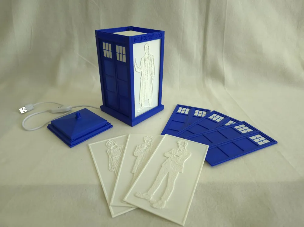 Doctor Who TARDIS Lamp with interchangeable motifs by DocLex MakerWorld ...