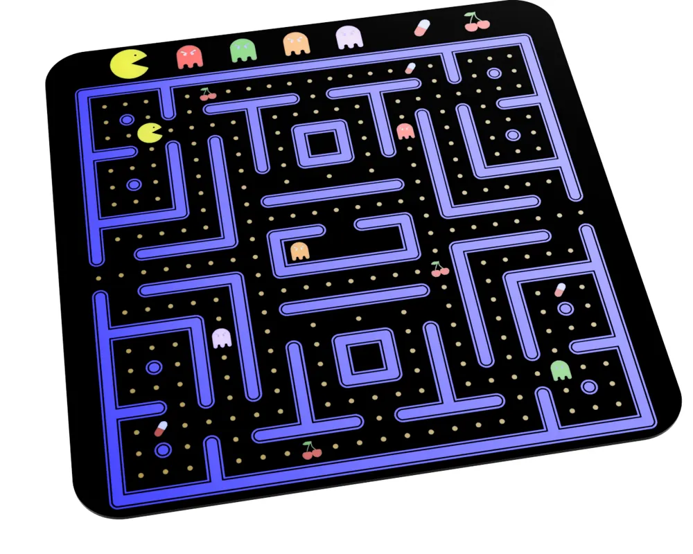 PAC-MAN Mousepad Retro Maze Mouse Pad by Bama Prints 3D MakerWorld ...