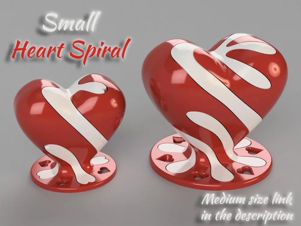 Small Heart Spiral vortex illusion fidget - v2.1 - Free 3D Print Model ...