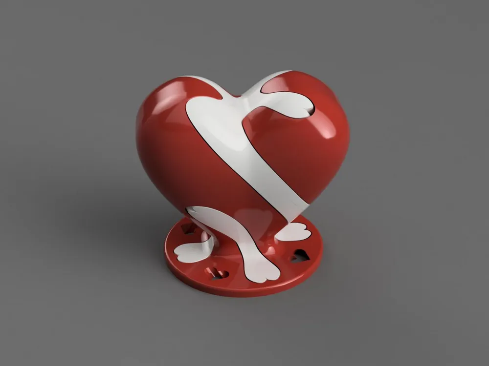 Small Heart Spiral vortex illusion fidget - v2.1 - Free 3D Print Model ...