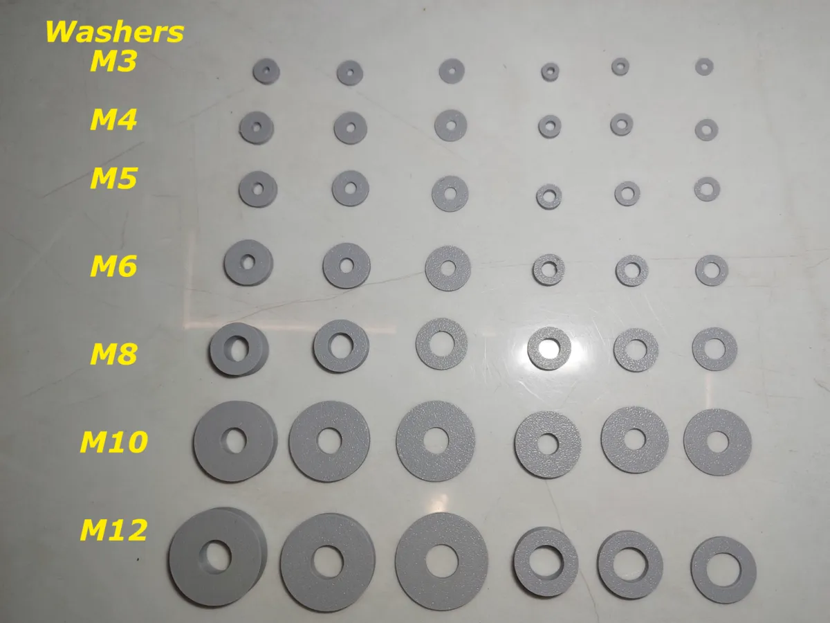 Washers M3 M4 M5 M6 M8 M10 M12 - Free 3D Print Model - MakerWorld