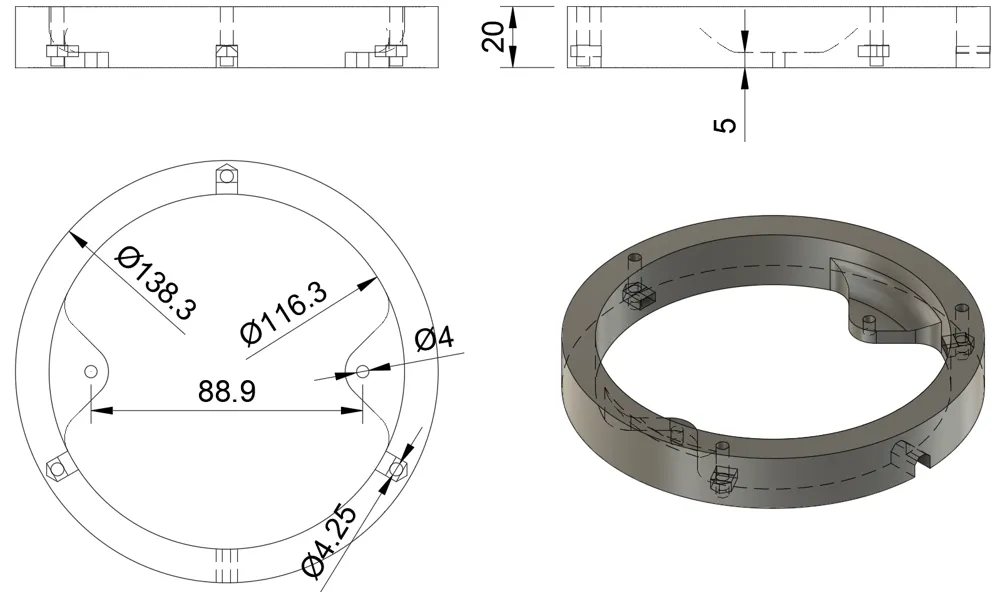 Hikvision 138.3mm Mount (3.5in/88.9mm spacing) - Free 3D Print Model ...
