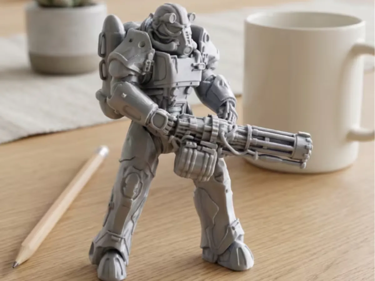 Fallout T-60 Power Armor with Minigun - Free 3D Print Model - MakerWorld