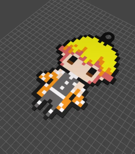 Demon Slayer - Zenitsu - Pixel Art Logo by Emacigno MakerWorld ...