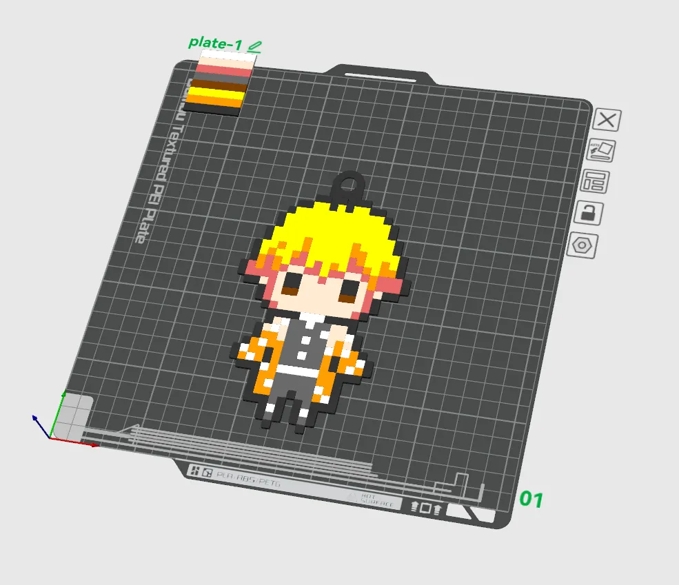 Demon Slayer - Zenitsu - Pixel Art Logo by Emacigno MakerWorld ...