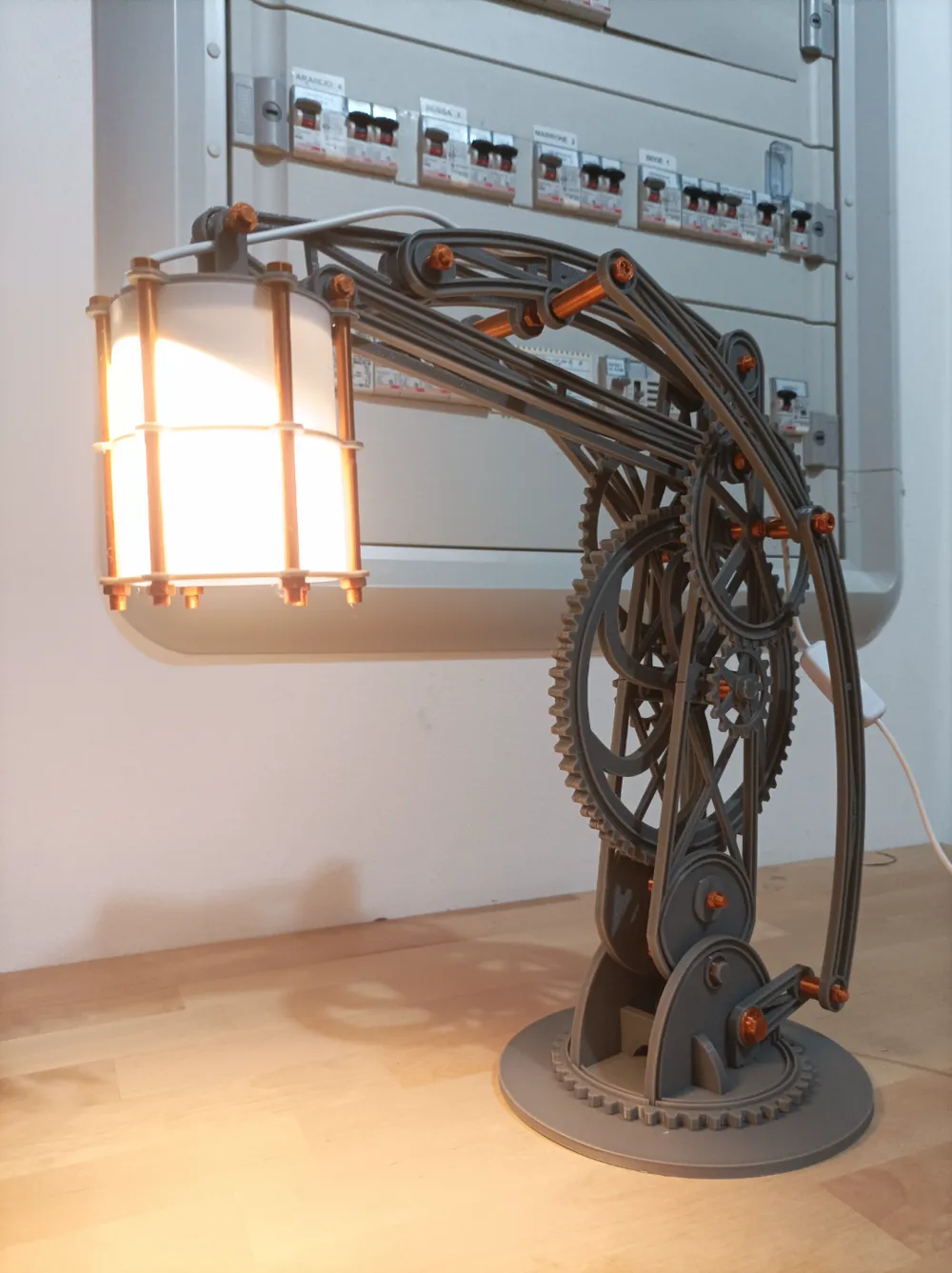posable steampunk led lamp with bambulab kit001 by Novera MakerWorld ...