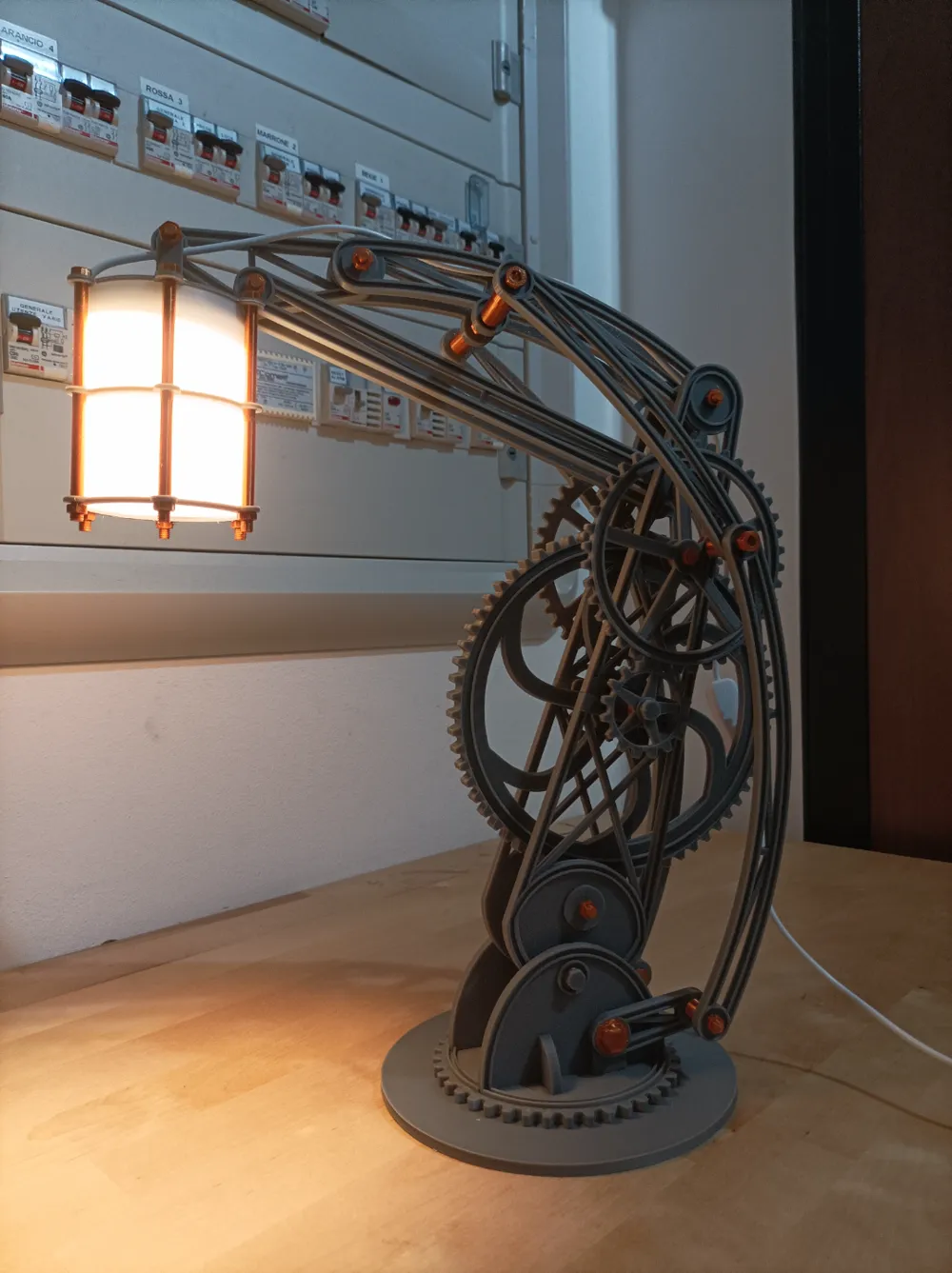 posable steampunk led lamp with bambulab kit001 by fmor - MakerWorld