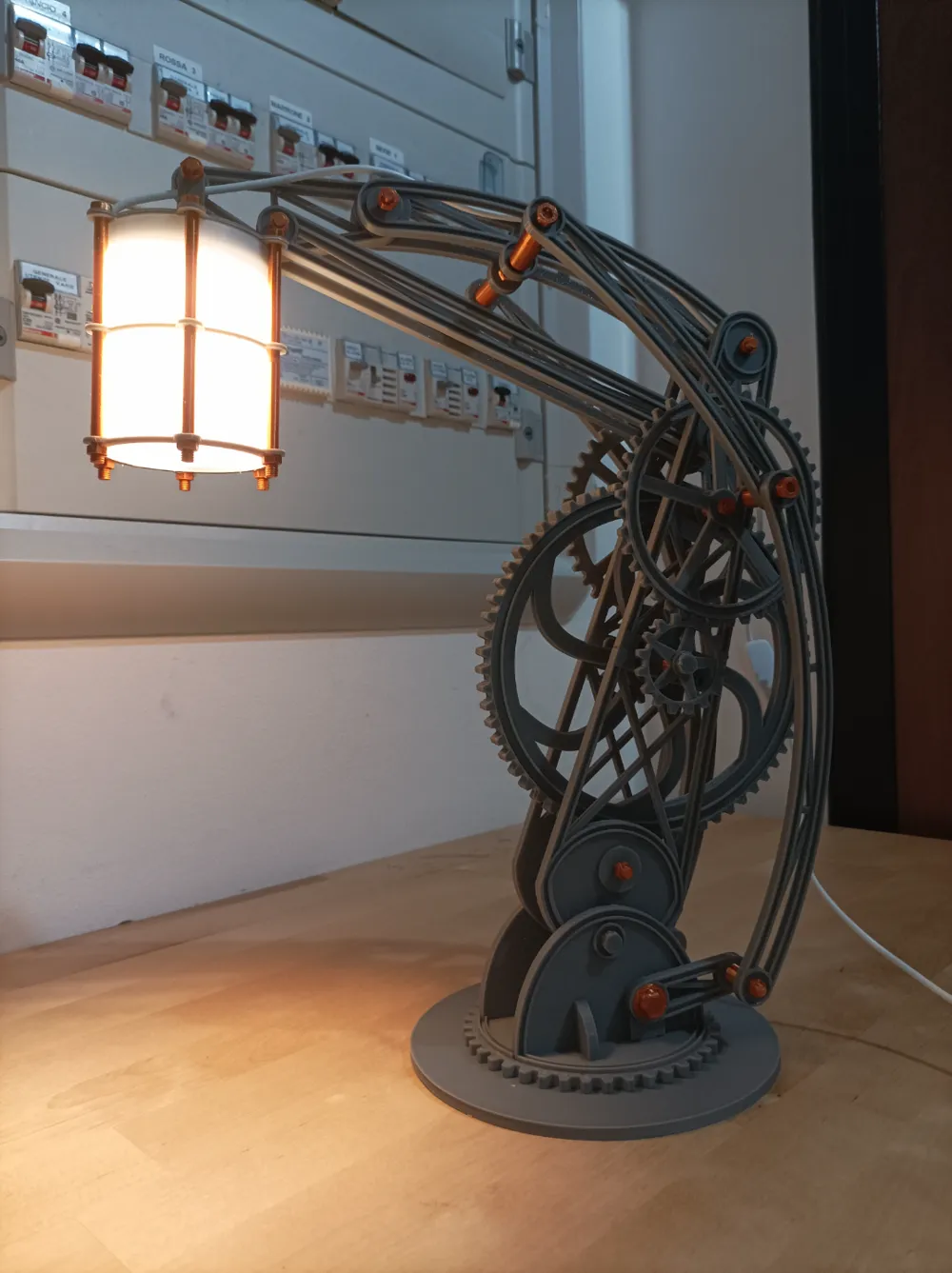 posable steampunk led lamp with bambulab kit001 by Novera MakerWorld ...