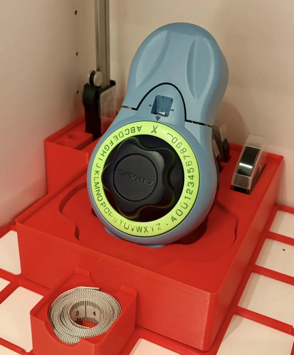 Gridfinity Label Maker Holder for Dymo Junior 3x4 - Free 3D Print Model ...