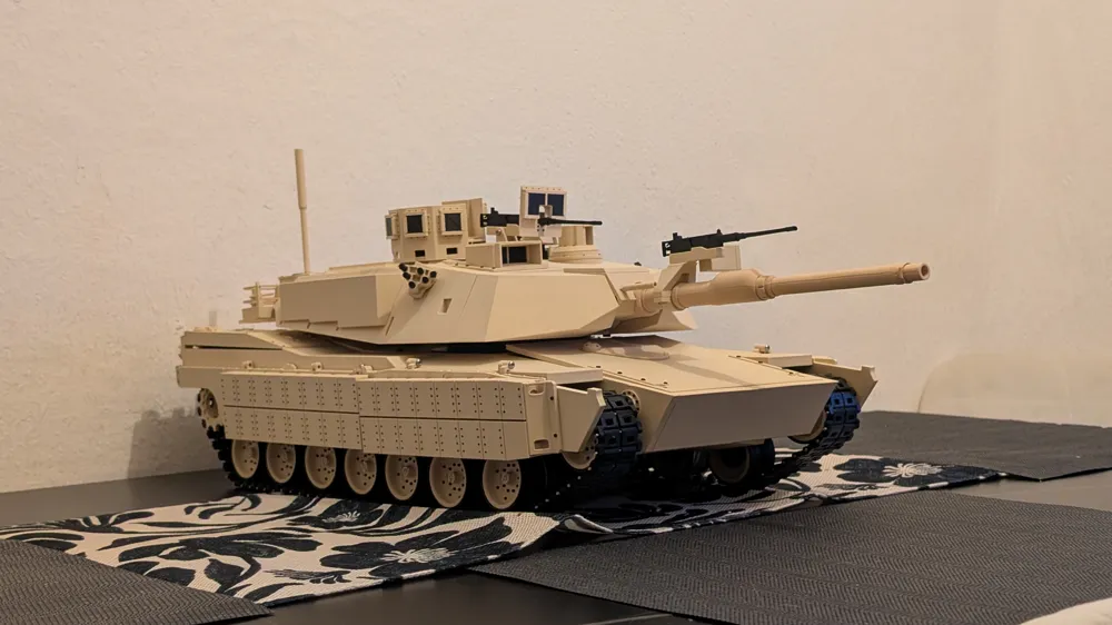 M1A2 Abrams RC 1:16 CyberBrick Tank - Free 3D Print Model - MakerWorld