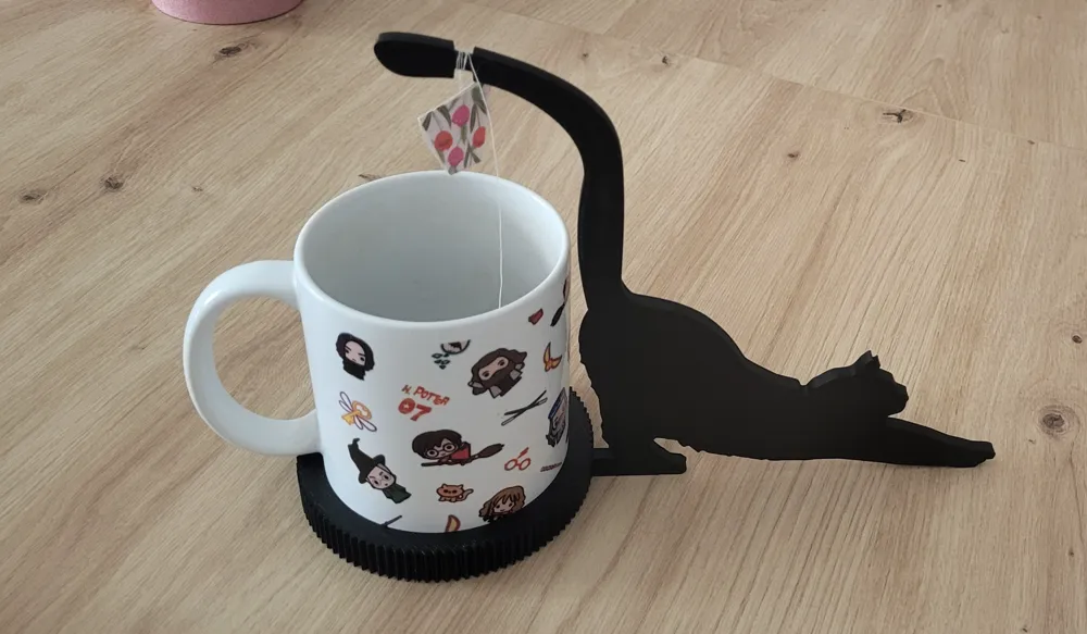 Cat tray tea bag hanger corcelain - Free 3D Print Model - MakerWorld