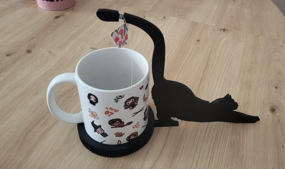 Cat tray tea bag hanger corcelain - Free 3D Print Model - MakerWorld