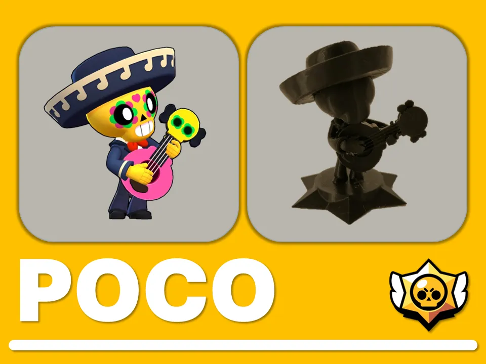 Poco brawl stars figurine by Mike.stl MakerWorld: Download Free 3D Models