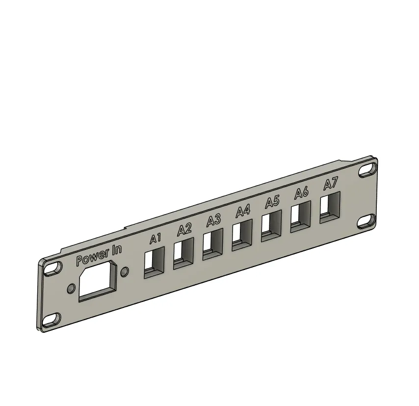 10 inch Rack IEC Power Pass-Through, 7 Keystone 1U - Free 3D Print ...