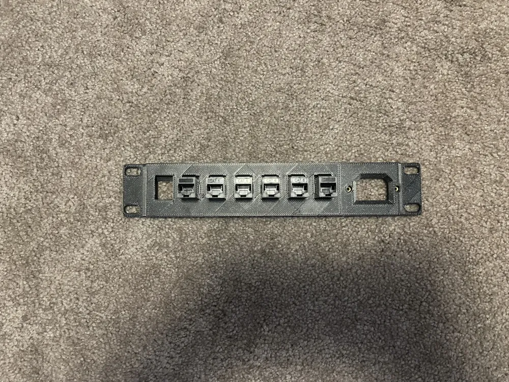 10 inch Rack IEC Power Pass-Through, 7 Keystone 1U - Free 3D Print ...