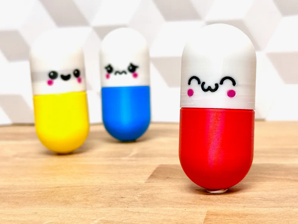 Kawaii Pill Box (cute faces to your storage) by GlennovitS 3D - MakerWorld