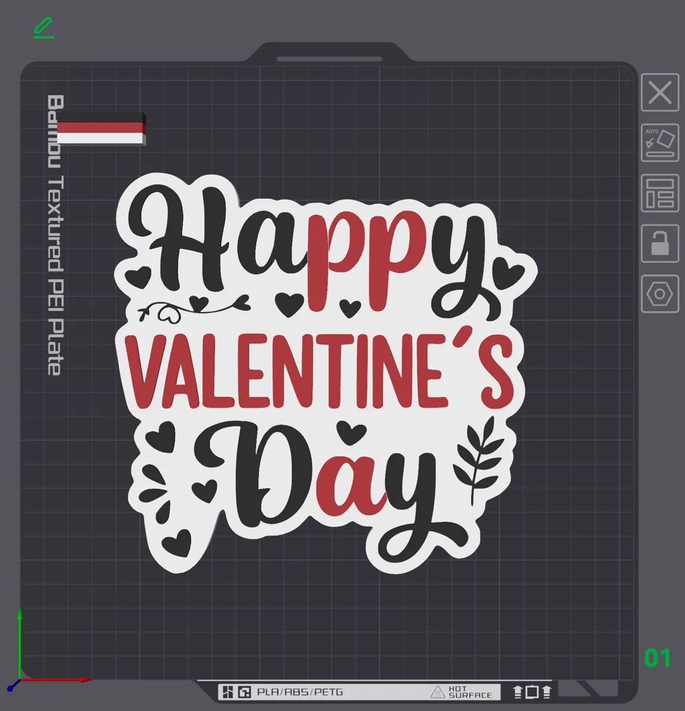 Happy Valentines Day Sign - Free 3D Print Model - MakerWorld