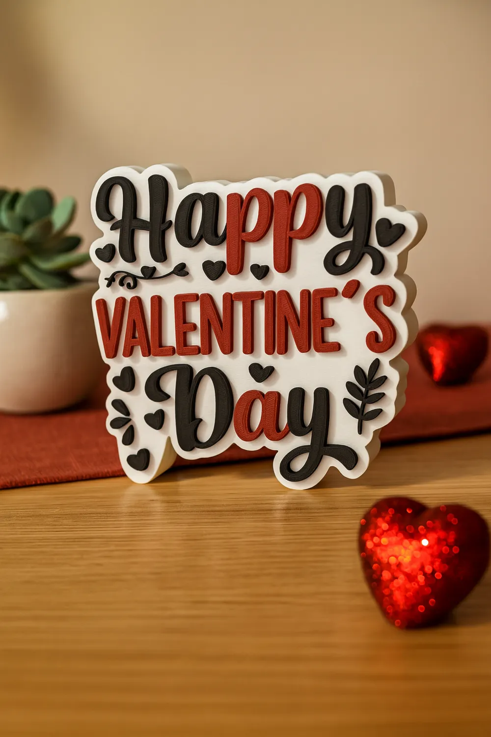 Happy Valentines Day Sign - Free 3D Print Model - MakerWorld